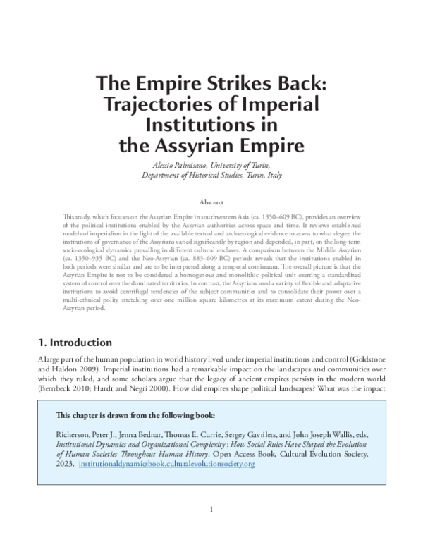 (PDF) The Empire Strikes Back: Trajectories of Imperial Institutions in ...
