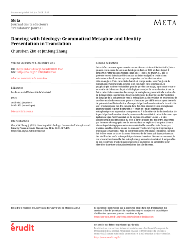 (PDF) Dancing with Ideology: Grammatical Metaphor and Identity ...