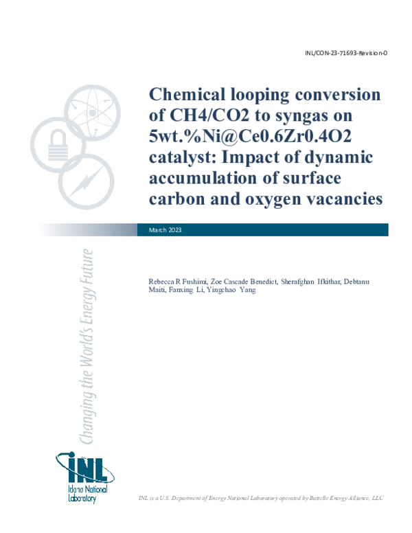 (PDF) Chemical looping conversion of CH4/CO2 to syngas on 5wt.%Ni@Ce0 ...