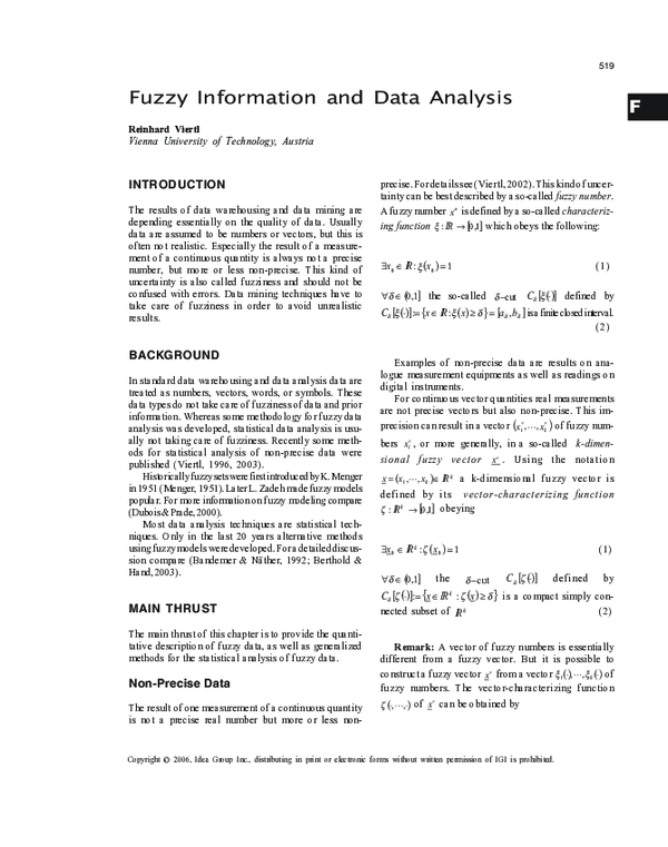 (PDF) Fuzzy Information and Data Analysis