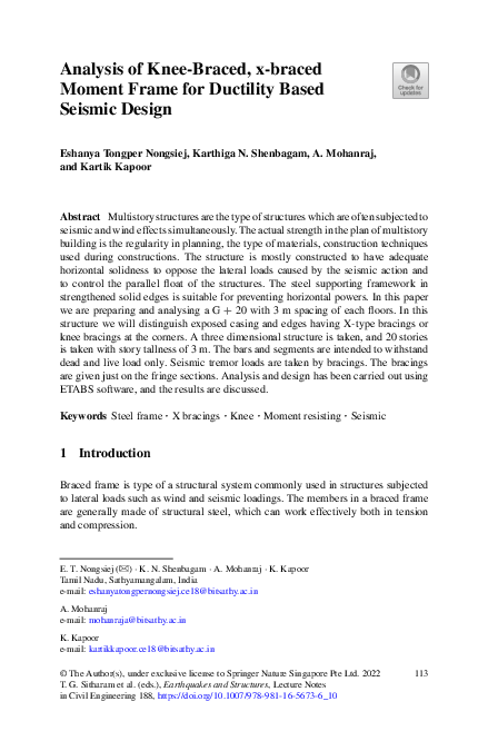 (PDF) Analysis of Knee-Braced, x-braced Moment Frame for Ductility ...