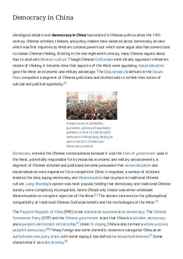 (PDF) Democracy in China