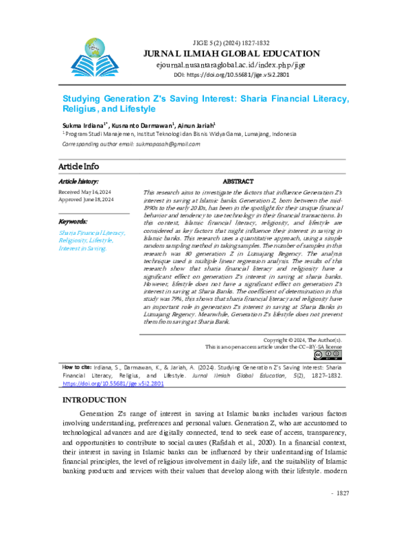 (PDF) JURNAL ILMIAH GLOBAL EDUCATION