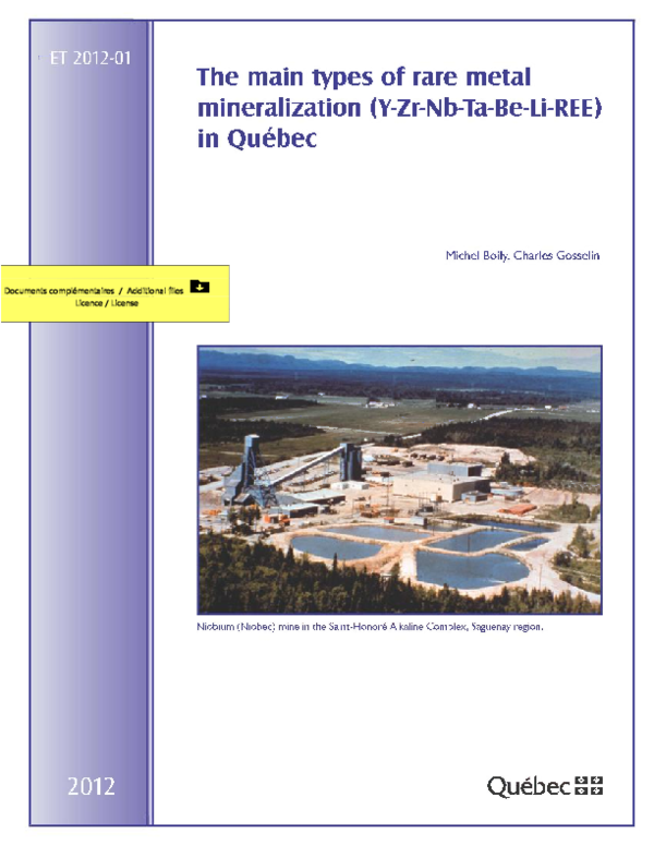 (PDF) The main types of rare metal mineralization (Y-Zr-Nb-Ta-Be-Li-REE ...