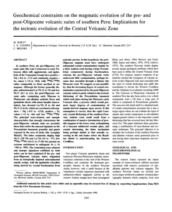 (PDF) Geochemical constraints on the magmatic evolution of the pre- and ...