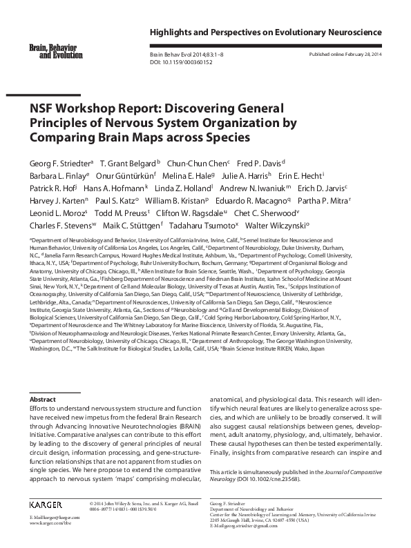 (PDF) NSF Workshop Report: Discovering General Principles of Nervous System Organization by ...