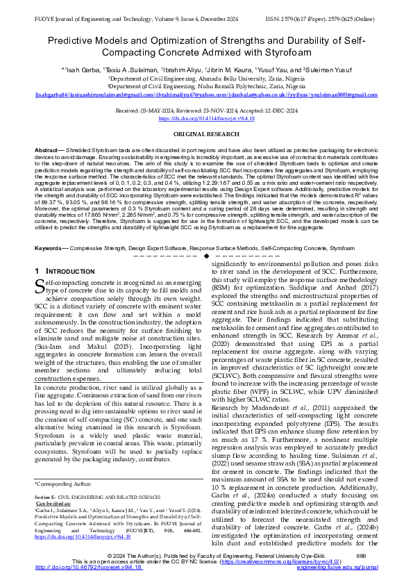 (PDF) Predictive Models and Optimization of Strengths and Durability of ...