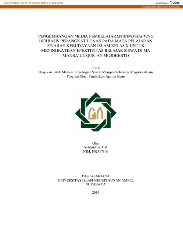 (PDF) Pengembangan media pembelajaran Mind Mapping berbasis perangkat lunak pada mata pelajaran ...