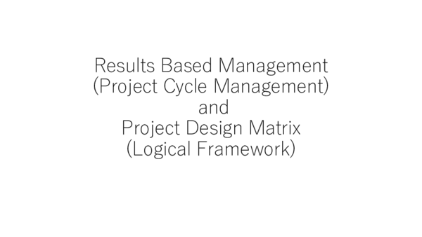 (PDF) Results Based Management and Project Design Matrix