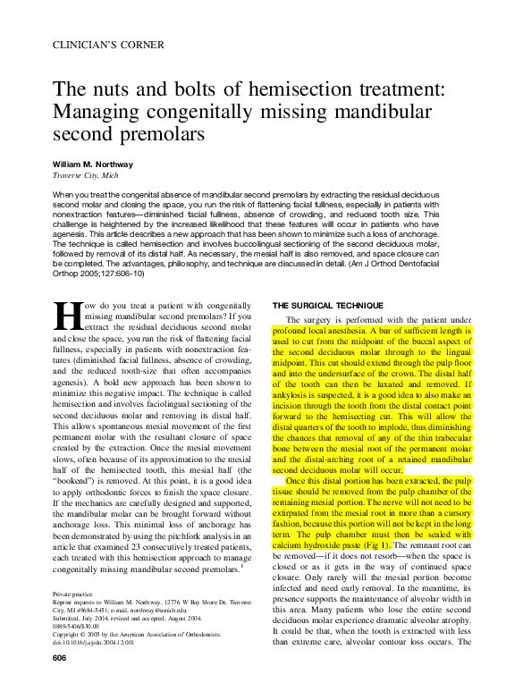 (PDF) The nuts and bolts of hemisection treatment: Managing ...