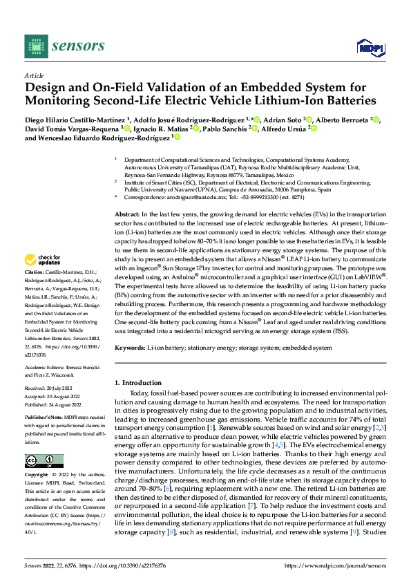 (PDF) Design and On-Field Validation of an Embedded System for Monitoring Second-Life Electric ...