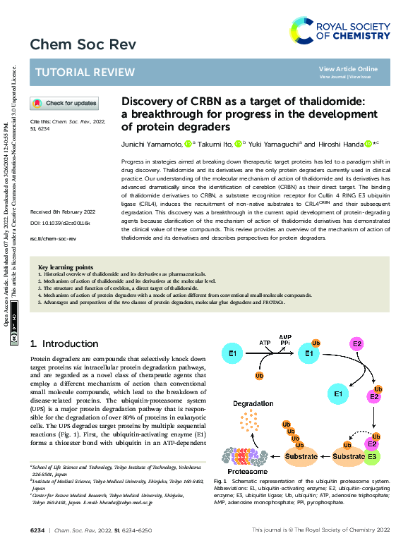 (PDF) Discovery of CRBN as a target of thalidomide: a breakthrough for ...