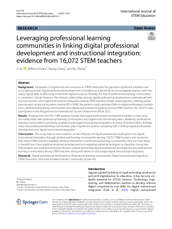 (PDF) Leveraging professional learning communities in linking digital ...
