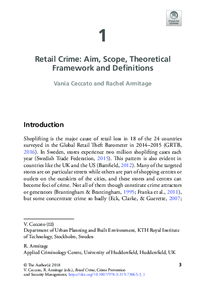(PDF) Retail Crime: Aim, Scope, Theoretical Framework and Definitions