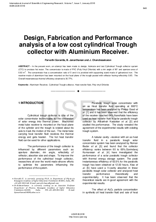 (PDF) Design, Fabrication and Performance analysis of a low cost ...
