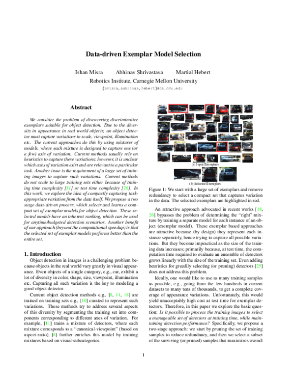 (PDF) Data-driven exemplar model selection