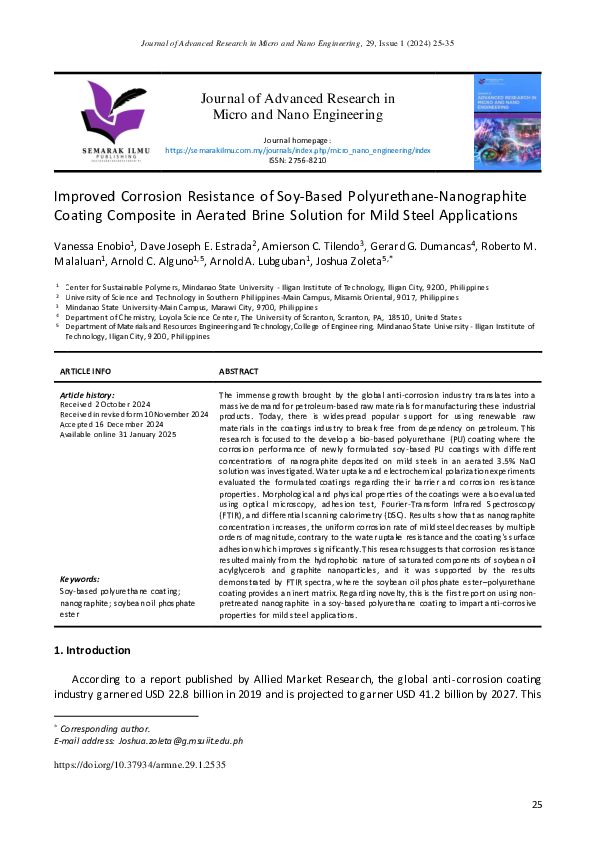 (PDF) Improved Corrosion Resistance of Soy-Based Polyurethane ...