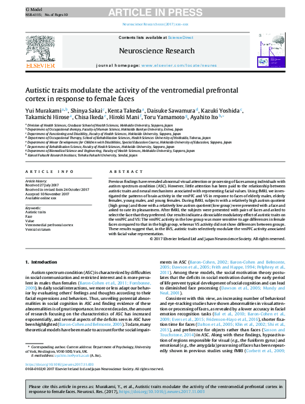 (PDF) Autistic traits modulate the activity of the ventromedial ...