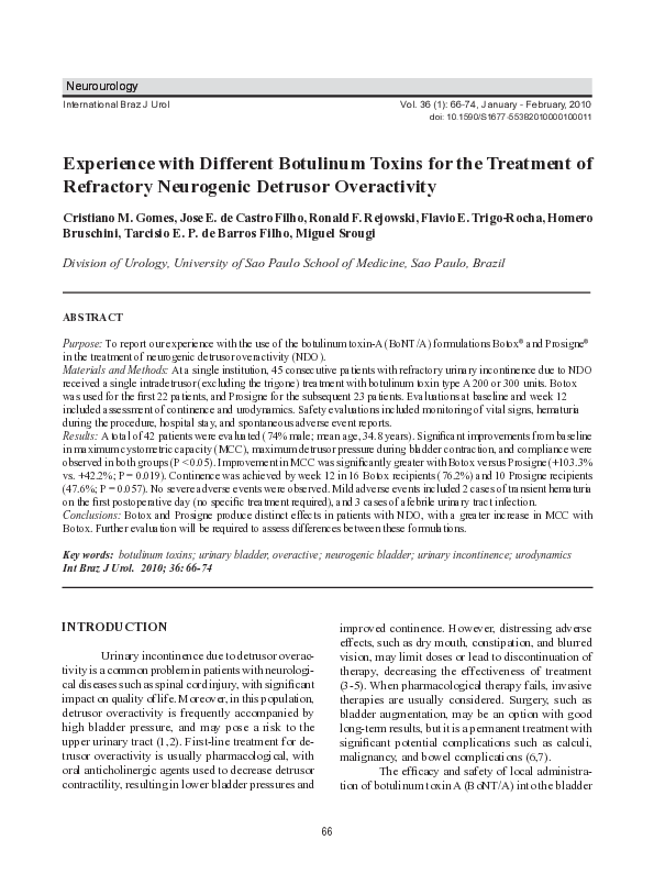 (PDF) Experience with different botulinum toxins for the treatment of ...
