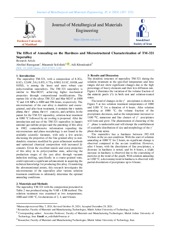 (PDF) The Effect of Annealing on the Hardness and Microstructural Characterization of TM-321 ...
