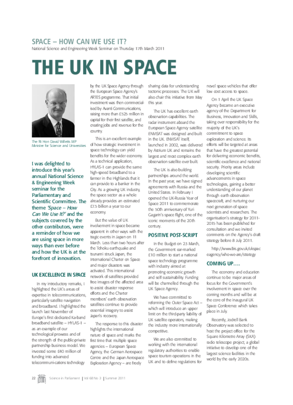 (PDF) The Uk in Space
