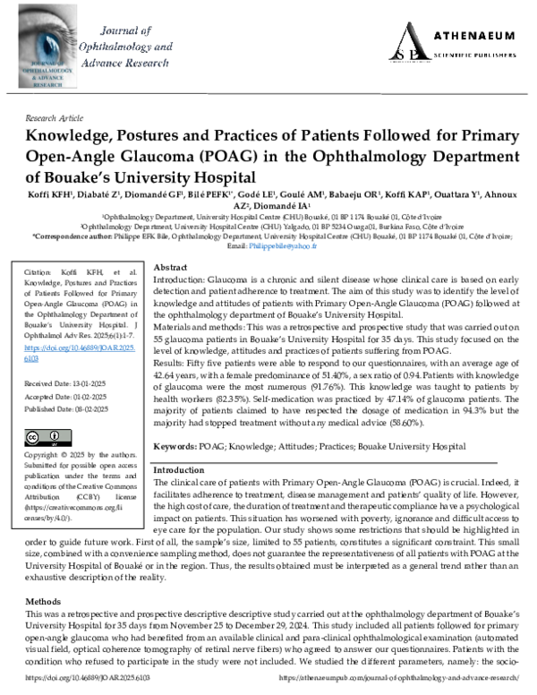 (PDF) Knowledge, Postures and Practices of Patients Followed for ...