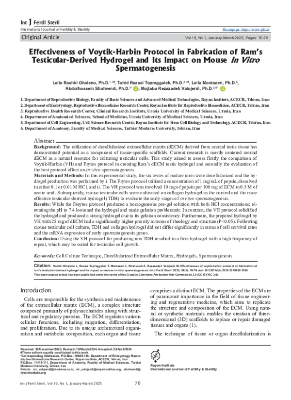 (PDF) Effectiveness of Voytik-Harbin Protocol in Fabrication of Ram's ...