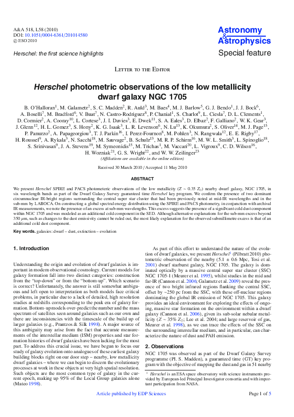 (PDF) Herschelphotometric observations of the low metallicity dwarf ...