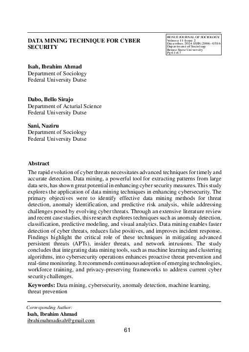 (PDF) DATA MINING TECHNIQUE FOR CYBER SECURITY