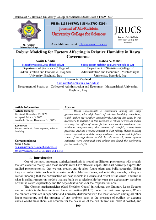(PDF) Robust Modeling for Factors Affecting in Relative Humidity in ...