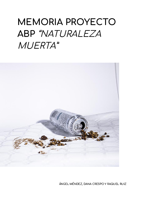 (PDF) MEMORIA PROYECTO ABP "NATURALEZA MUERTA"