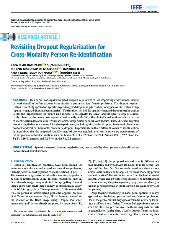 (PDF) Revisiting Dropout Regularization for Cross-Modality Person Re-Identification