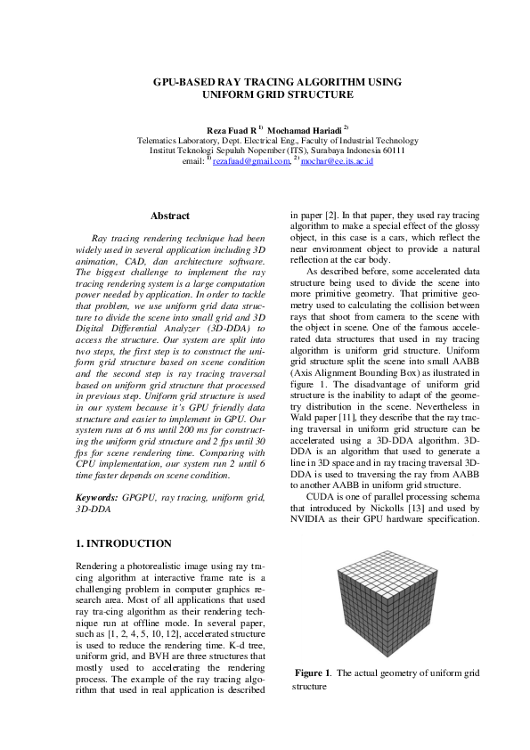 (PDF) GPU-Based Ray Tracing Algorithm Using Uniform Grid Structure