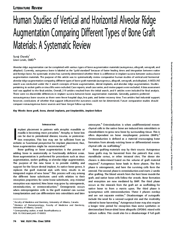(PDF) Human Studies of Vertical and Horizontal Alveolar Ridge ...