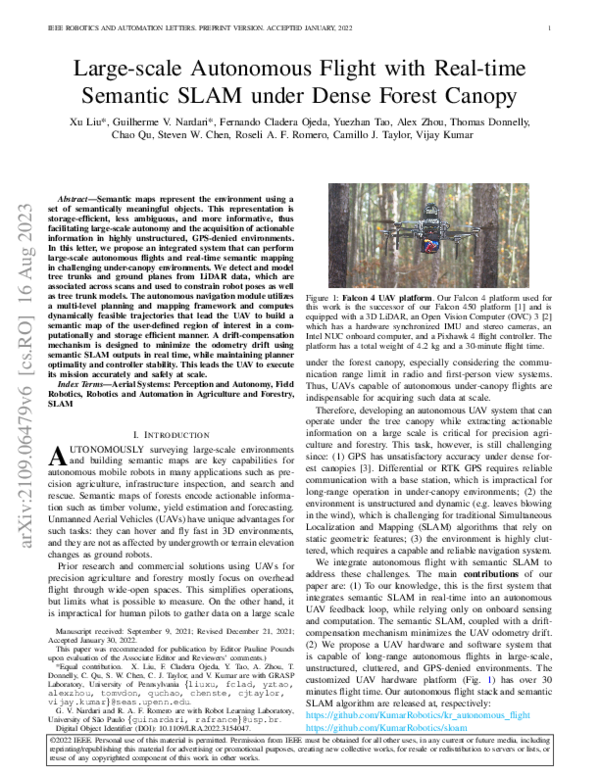 (PDF) Large-Scale Autonomous Flight With Real-Time Semantic SLAM Under Dense Forest Canopy