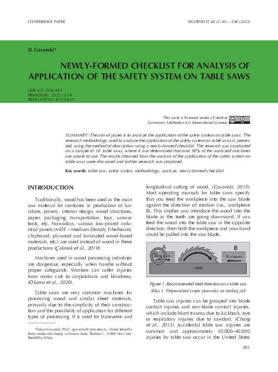 (PDF) Newly-formed checklist for analysis of application of the safety ...
