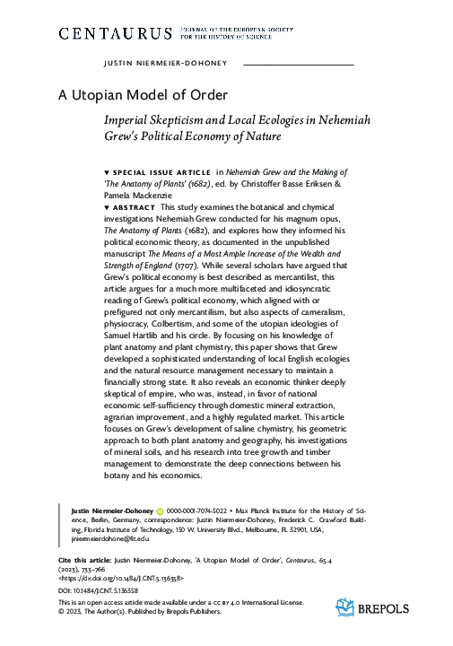 (PDF) A Utopian Model of Order: Imperial Skepticism and Local Ecologies ...