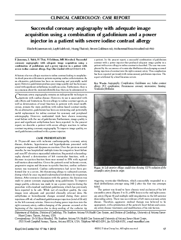 (PDF) Successful coronary angiography with adequate image acquisition ...