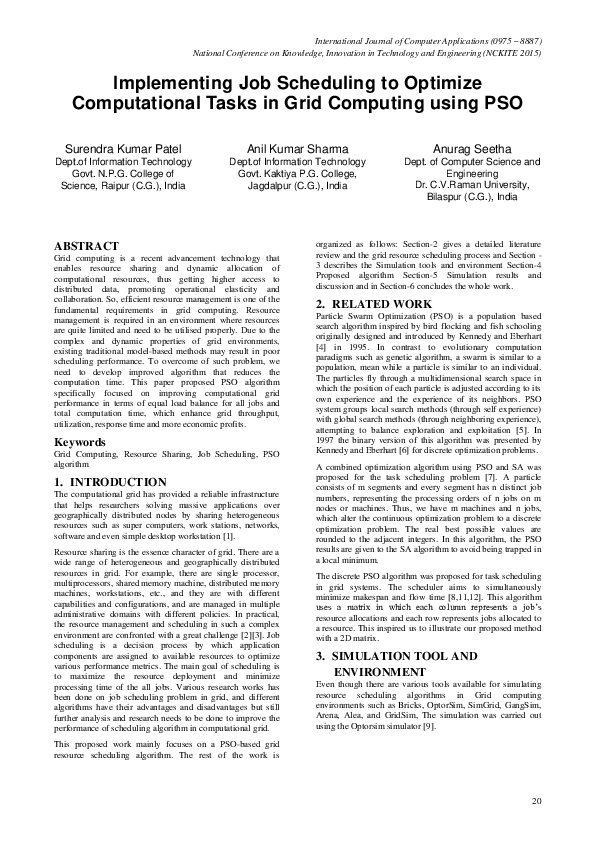 Pdf Implementing Job Scheduling To Optimize Computational Tasks In