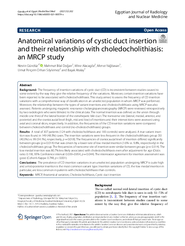 (PDF) Anatomical variations of cystic duct insertion and their ...