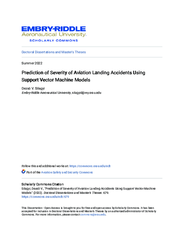 (PDF) Prediction of severity of aviation landing accidents using ...