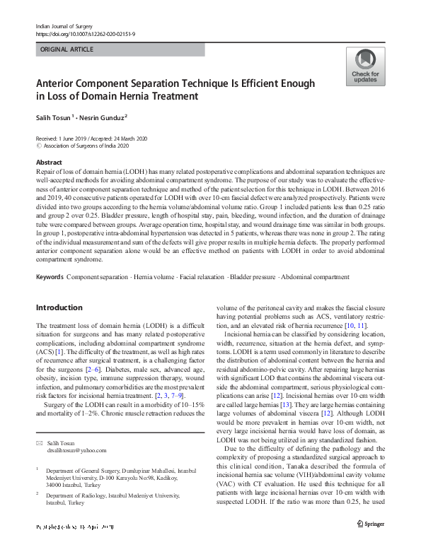 (PDF) Anterior Component Separation Technique Is Efficient Enough in ...
