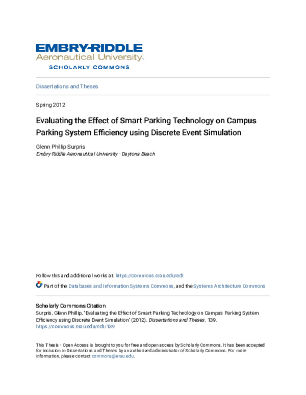 (PDF) Evaluating the Effect of Smart Parking Technology on Campus ...