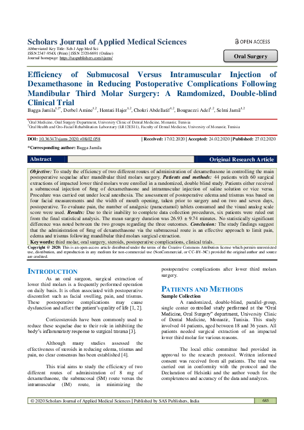 (PDF) Efficiency of Submucosal Versus Intramuscular Injection of ...