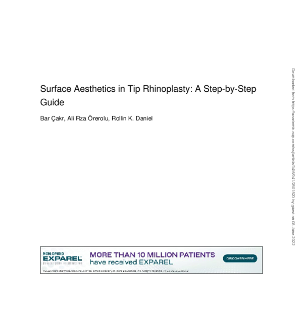 (PDF) Surface Aesthetics in Tip Rhinoplasty: A Step-by-Step Guide