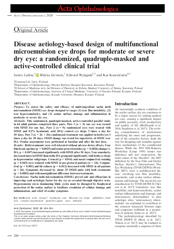 (PDF) Disease aetiology‐based design of multifunctional microemulsion ...
