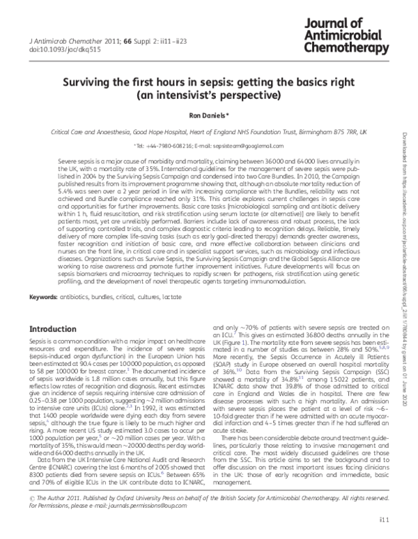 (PDF) Surviving the first hours in sepsis: getting the basics right (an ...