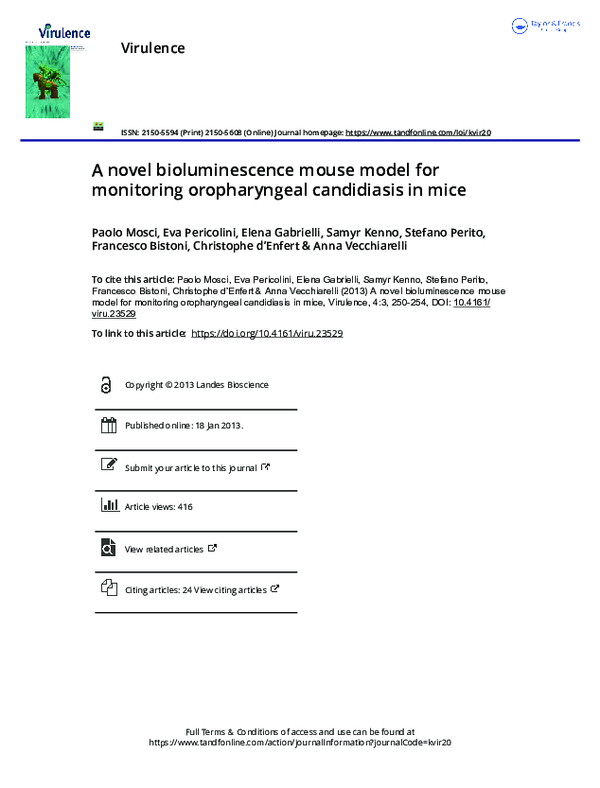 (PDF) A novel bioluminescence mouse model for monitoring oropharyngeal ...