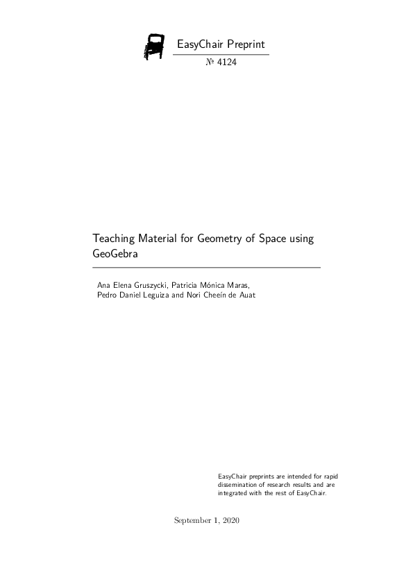 (PDF) Teaching Material for Geometry of Space using GeoGebra