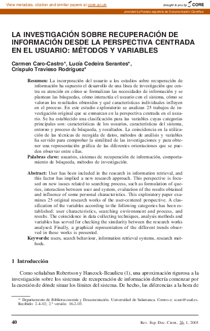 (PDF) La investigación sobre recuperación de información desde la perspectiva centrada en el ...